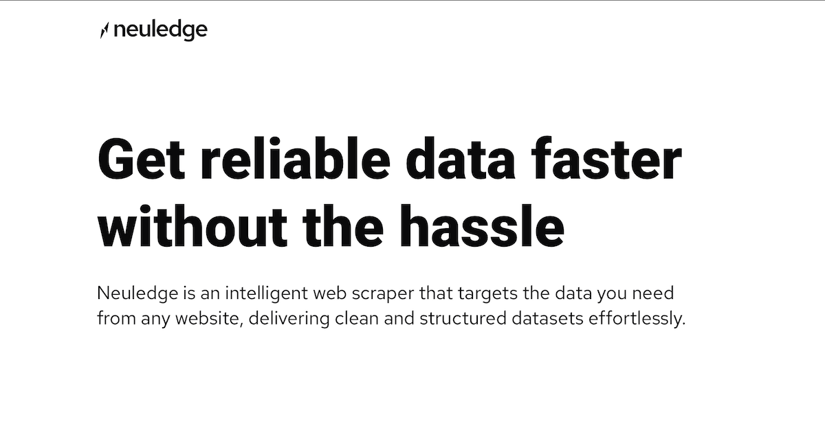 Neuledge - Get reliable data faster without the hassle